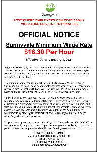 Osha4less | City of Sunnyvale Minimum Wage Official Notice